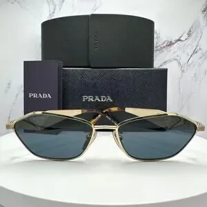 Prada | Accessories | New Prada Sunglasses Gold Metal 3d Logo Aviator ...